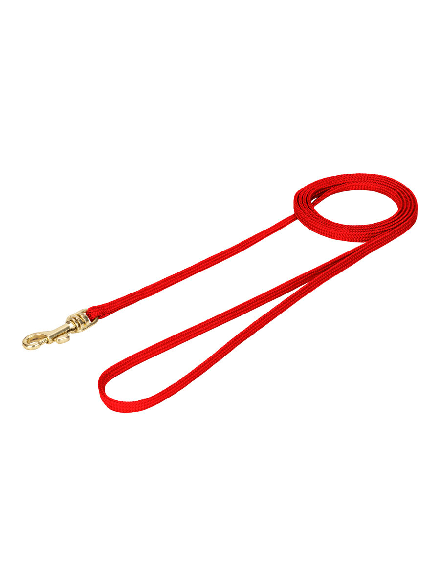 Поводок для собак с золотым карабином Zoo One, длина 120 см, нейлоновый, ширина 5 мм, красный, 73-2457