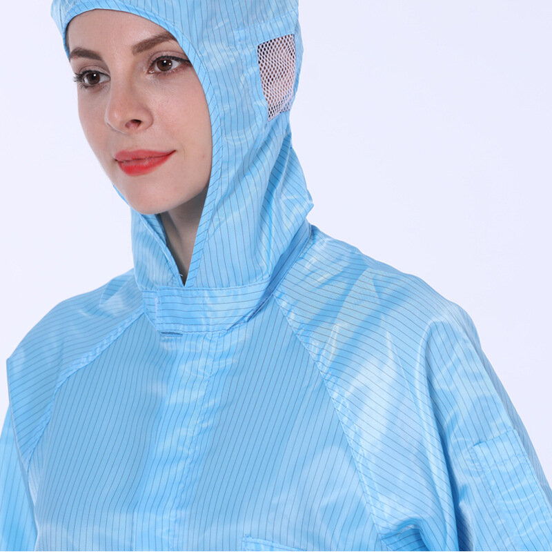 Антистатическая одежда, защитный комбинезон с капюшоном для всего тела, пыленепроницаемая чистая рабочая одежда из четырех частей, костюм для песочной терапии.