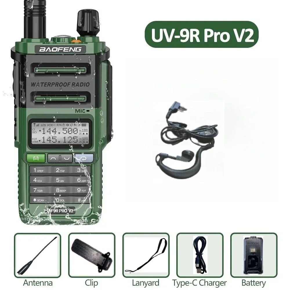 Baofeng UV 9R Pro V2 двухдиапазонная водонепроницаемая рация