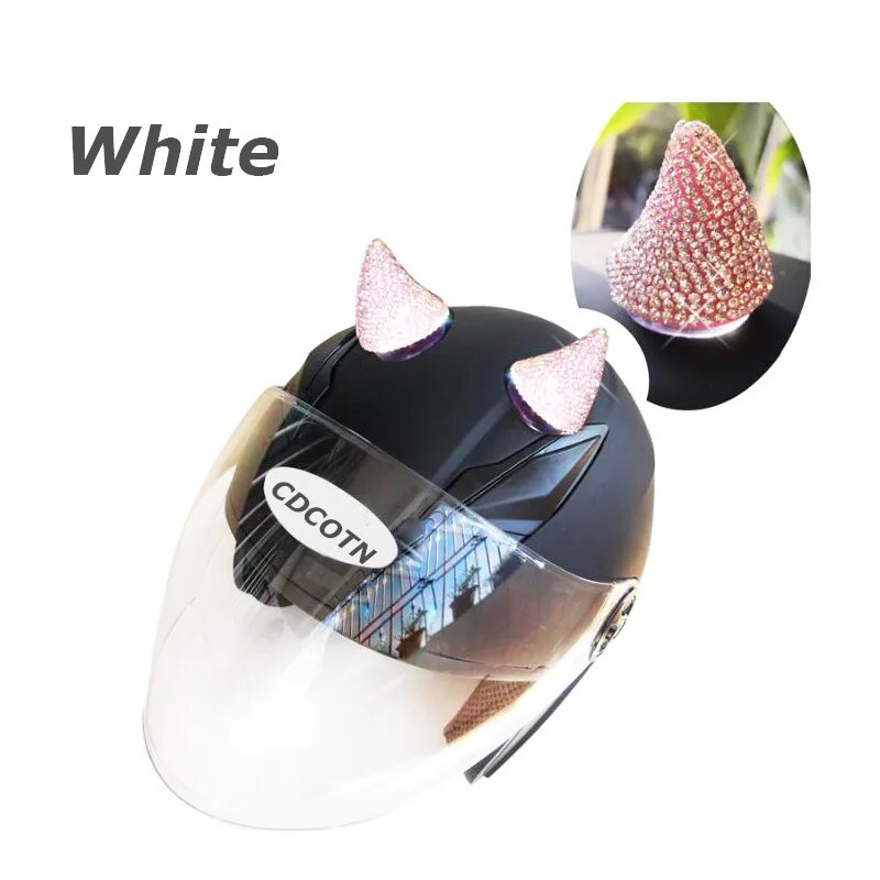 2 шт, мотоциклетный электрический шлем с рогом дьявола, декоративный с присоской, анфас, внедорожный шлем, аксессуары, наклейка для косплея