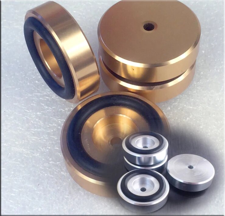 4 шт, серебристые ножки для усилителя звука, диаметр 39 мм, высота 12 мм, Gold