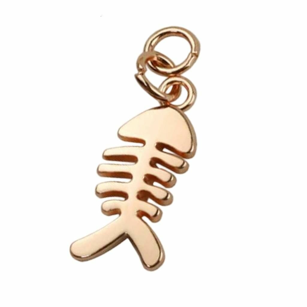 Декор для сумок и рюкзаков, Аксессуары для украшения сумки-шарма в форме рыбьей косточки-розовое золото