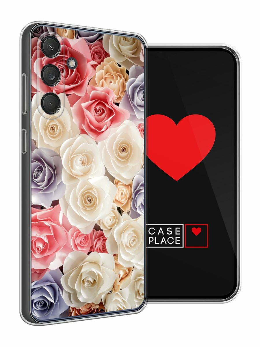 Чехол на Samsung Galaxy M55 / Самсунг M55 с принтом "Пастельные розы" — фото 1