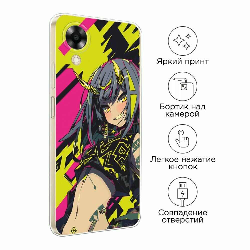 Чехол на Oppo A17K / Оппо A17K с принтом "Девушка в кибер костюме" — фото 1