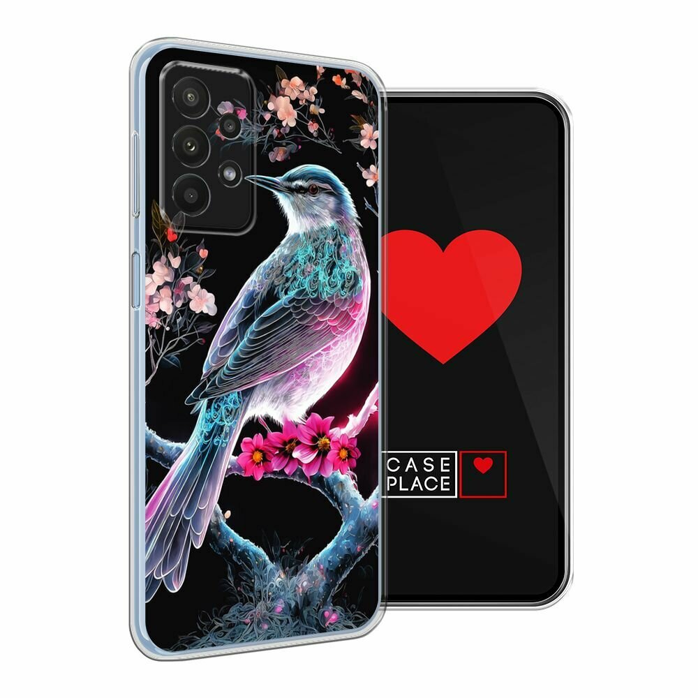 Чехол на Samsung Galaxy A23 / Самсунг Галакси А23 с принтом "Птица на цветущем дереве" — фото 1