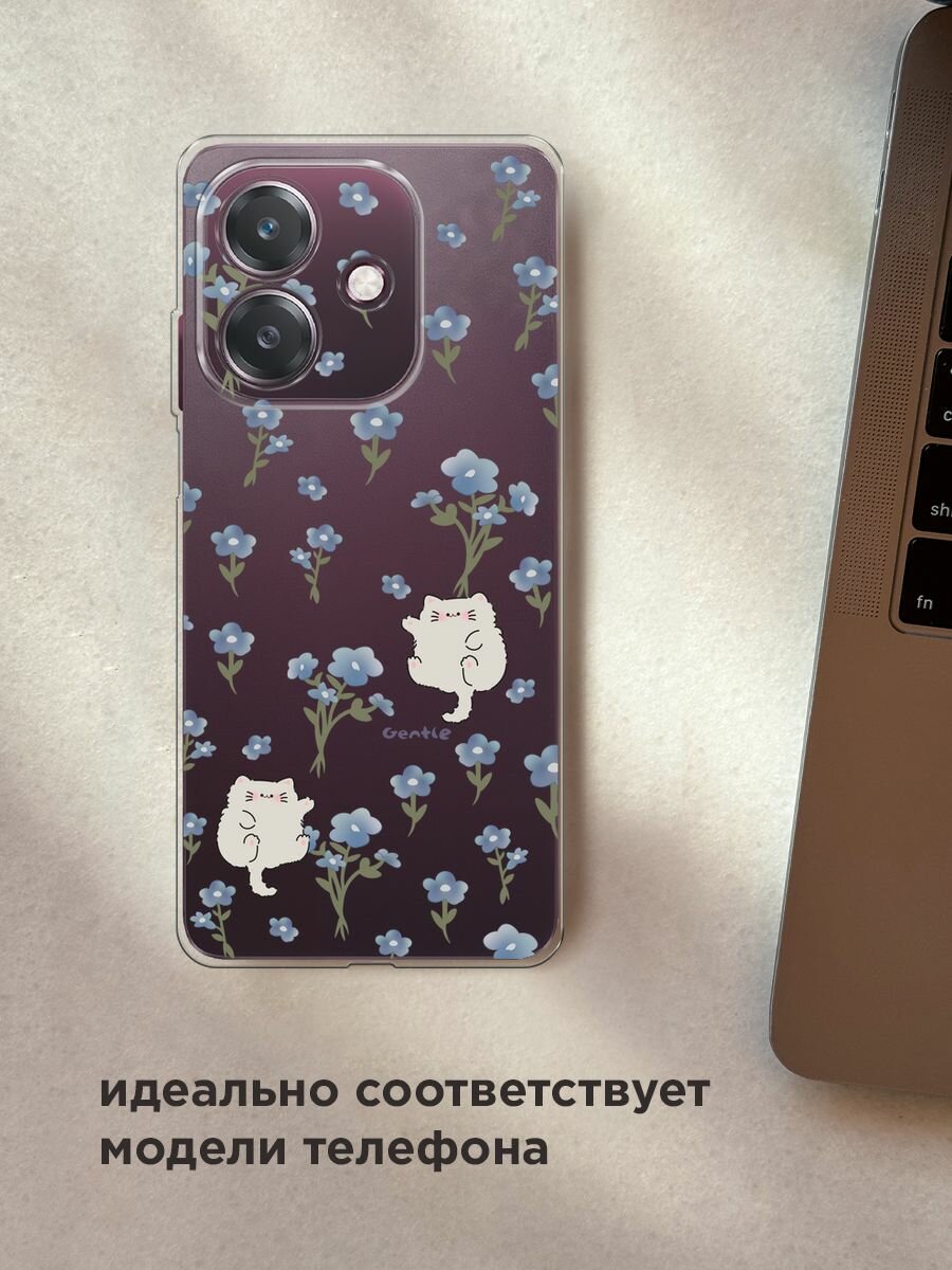 Чехол на Oppo A3/A3x / Оппо А3/A3x с принтом "Gentle cats", прозрачный — фото 1