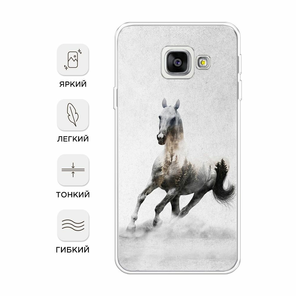 Чехол на Samsung Galaxy A3 2016 / Самсунг Галакси А3 2016 с принтом "Лошадь лес" — фото 1