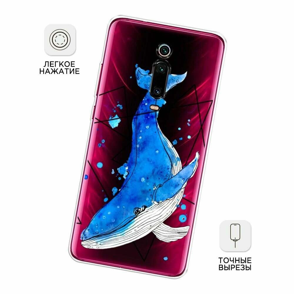 Чехол на Xiaomi Redmi K20/K20 Pro/Mi 9T/9T Pro / Сяоми Редми К20/K20 Pro/Mi 9T с принтом "Кит графика", прозрачный — фото 1