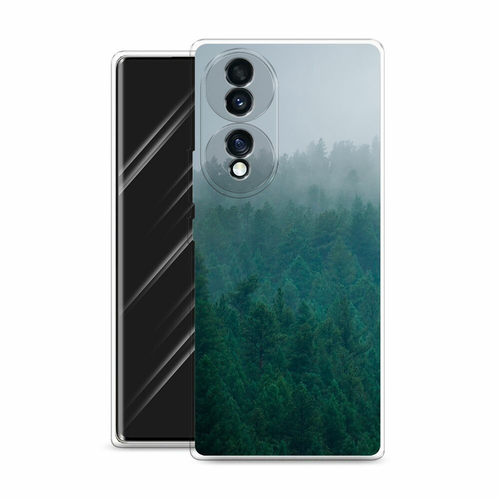 Силиконовый чехол на Honor 70 / Хонор 70 с принтом "Лес в облаках" — фото 1