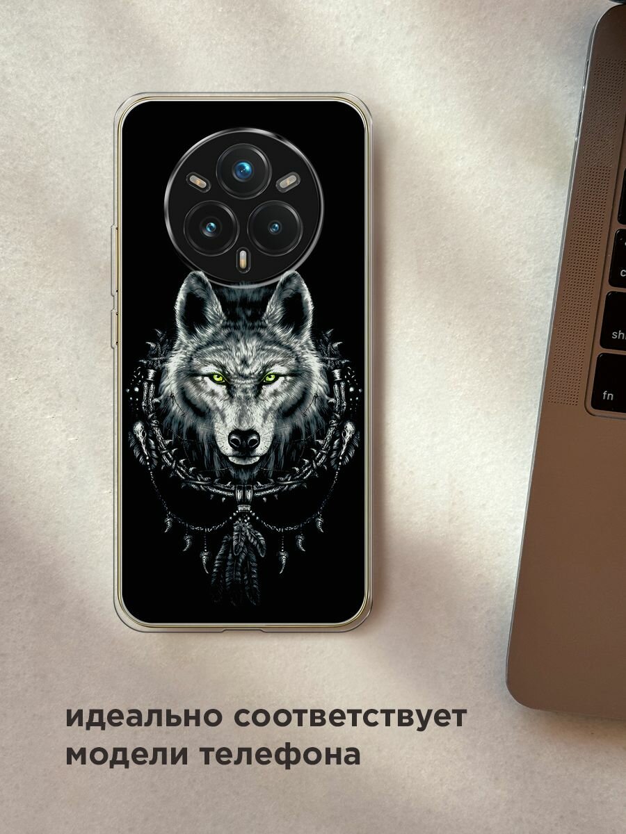 Чехол на Realme 14 Pro+ / Реалми 14 Про+ с принтом "Волк оберег" — фото 1