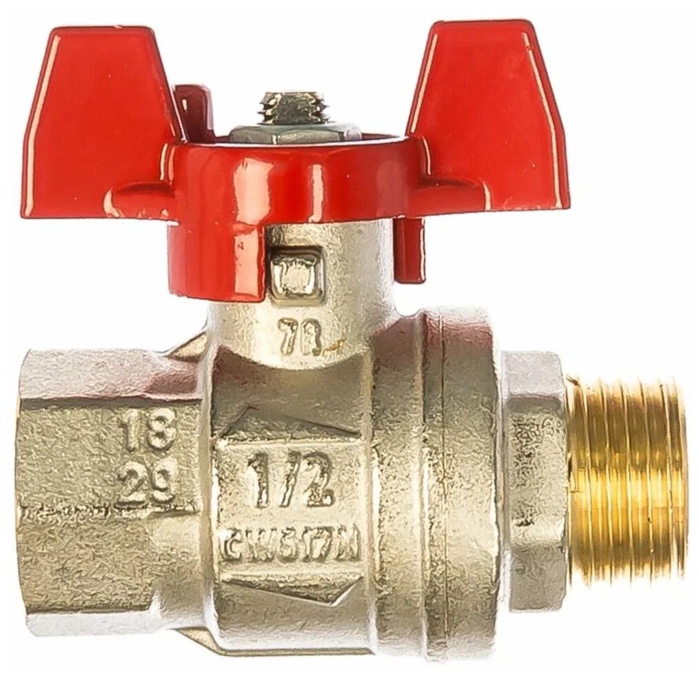 Шаровой кран RuB серия Milano S90 1/2", бабочка, В/Н, S90D26