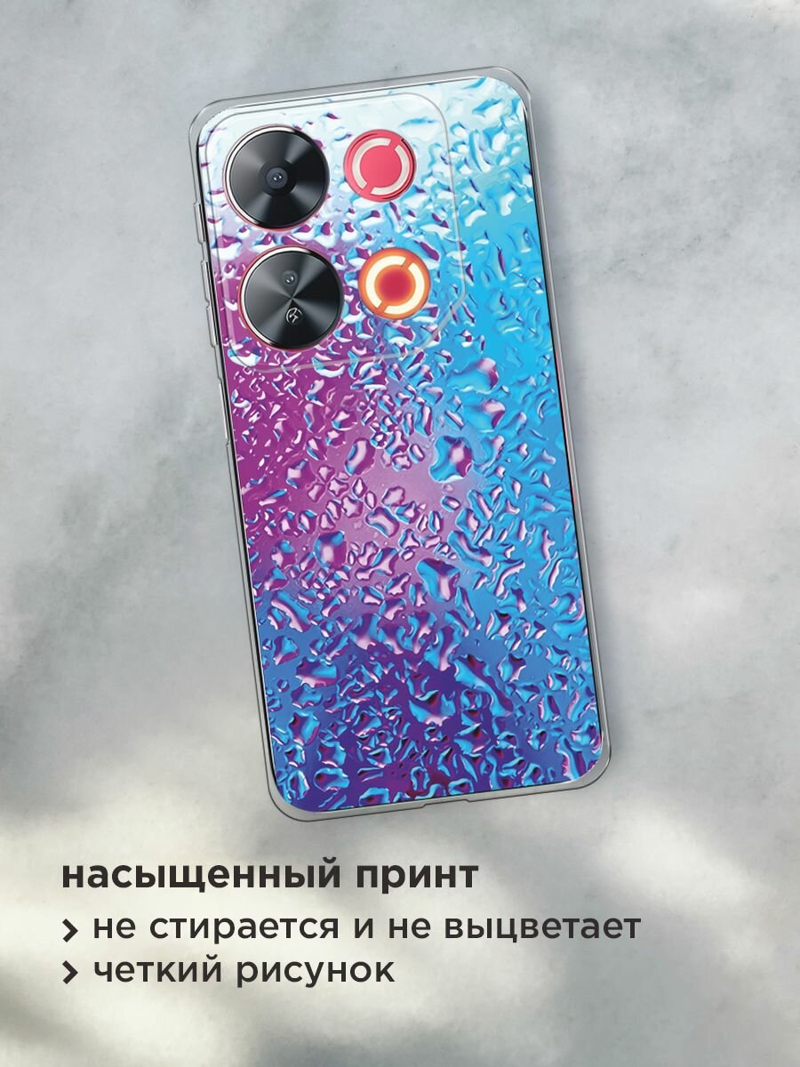 Силиконовый чехол на Itel P65 / Ител P65 с принтом "Капли на стекле" — фото 1