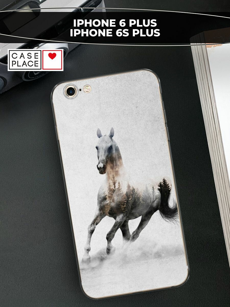 Чехол на Apple iPhone 6 Plus/6S Plus / Айфон 6 Плюс/Айфон 6С Плюс с принтом "Лошадь лес"