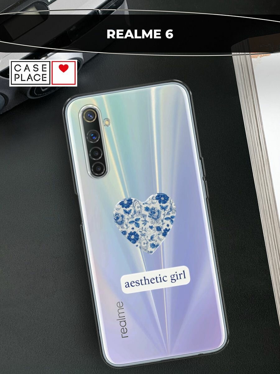 Силиконовый чехол на Realme 6 / Реалми 6 с принтом "Aesthetic girl"