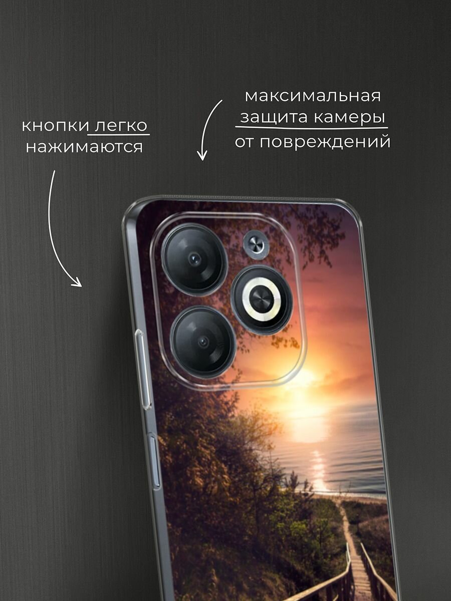 Чехол на Infinix Smart 8/8 HD/HOT 40i / Инфиникс Смарт 8/8 HD/HOT 40i с принтом "Мост у воды" — фото 1