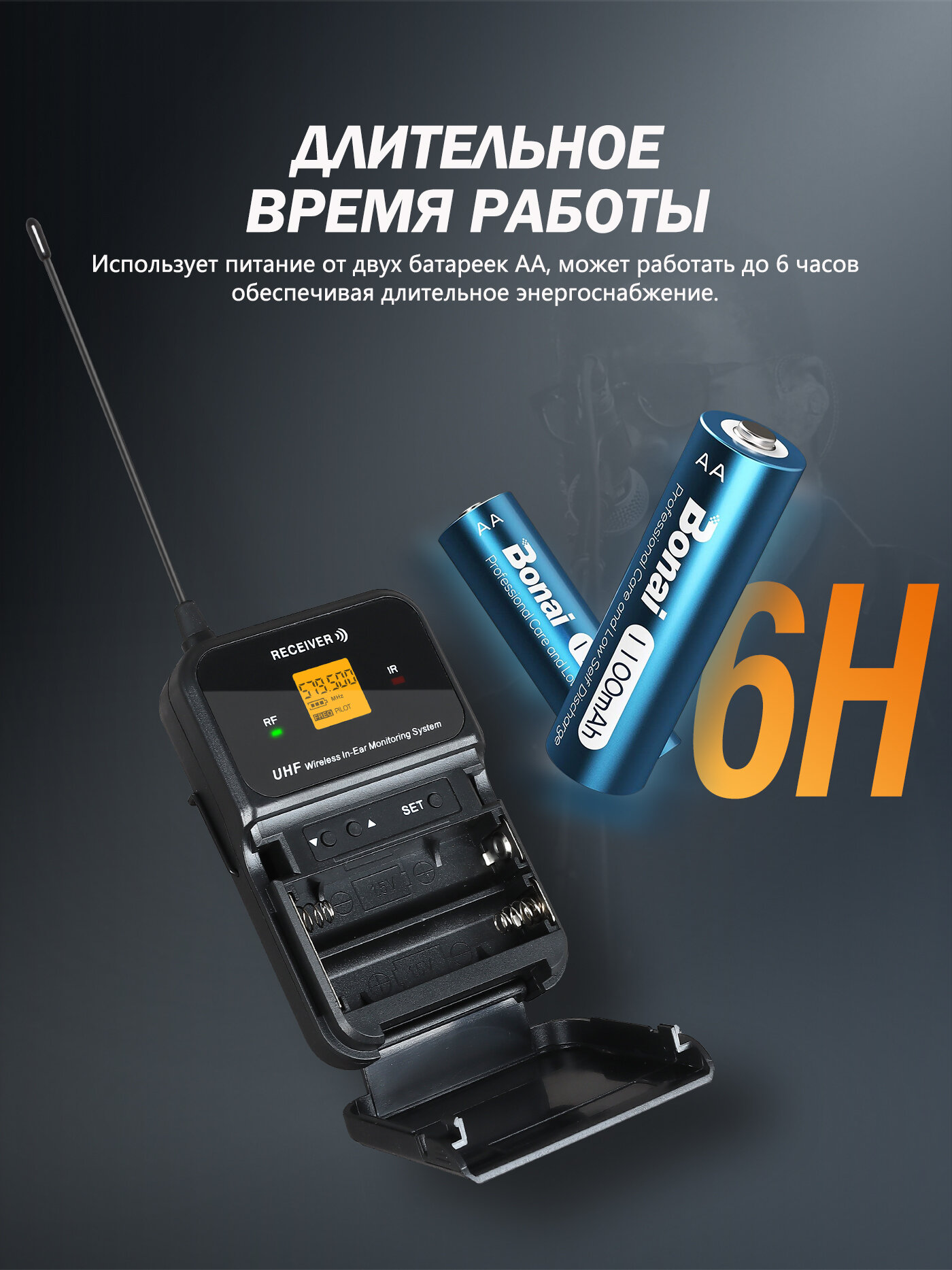 Беспроводной Моно Система мониторинга наушников DGNOG ICM-1A Моно UHF Stage return system