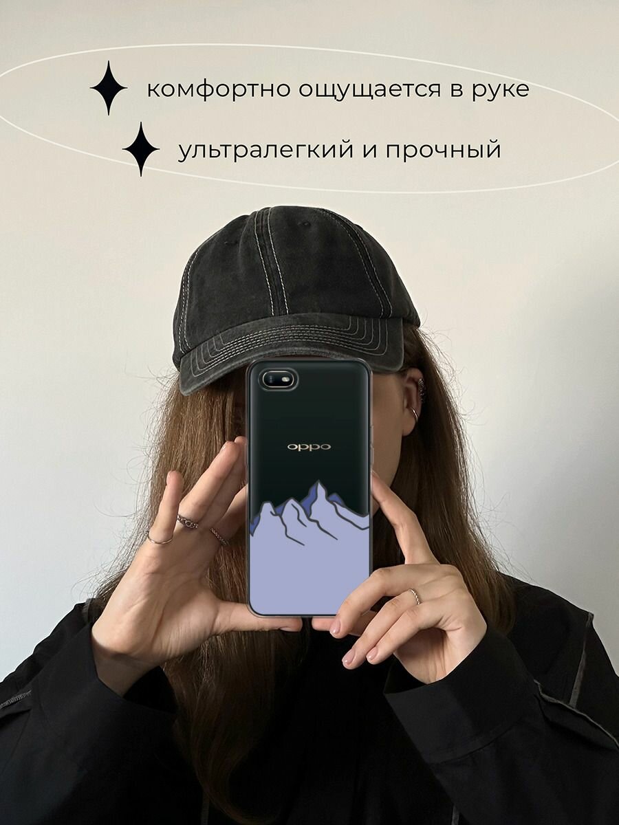 Силиконовый чехол на Oppo A1k / Оппо А1к с принтом "Гора", прозрачный — фото 1