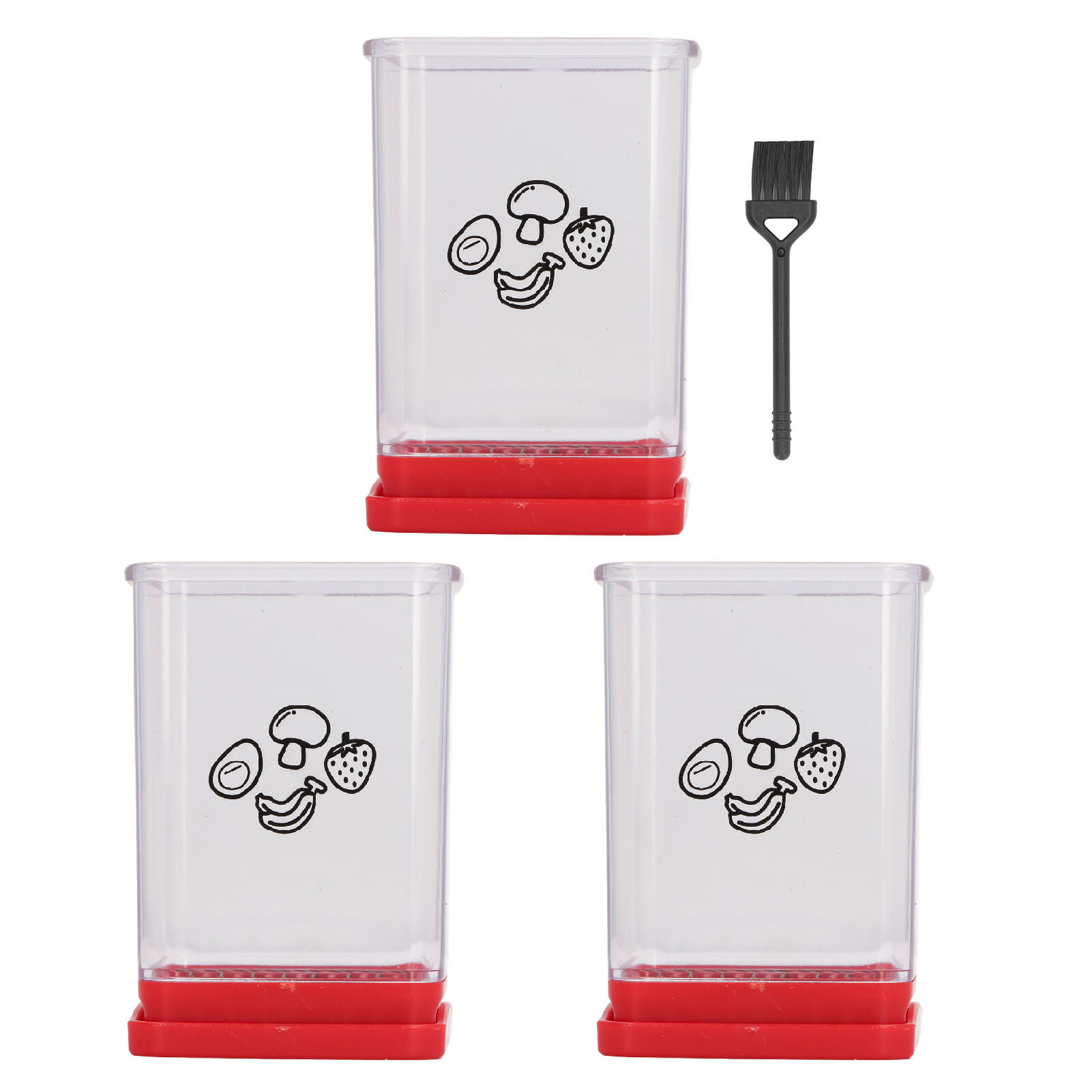 Инструмент для нарезки фруктов Высокоскоростной многофункциональный пластиковый и нержавеющий стальной стаканчик Яйцерезка Инструмент для дома 3 насадки для нарезки и 1 щетка