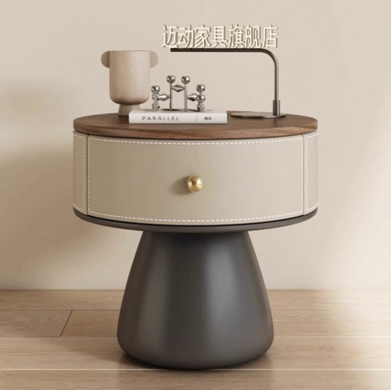 Эксклюзивная круглая тумба в итальянском стиле ретро, исполнение люкс минимализм