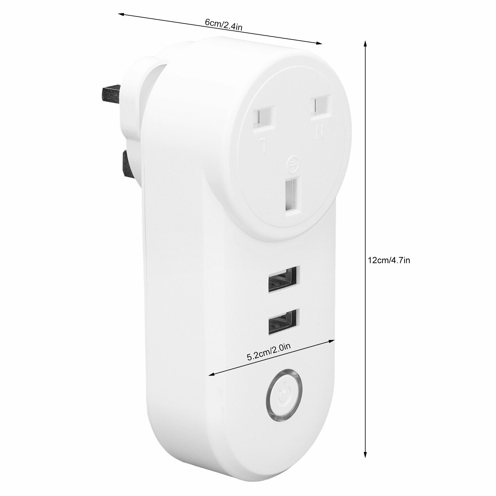 Умная вилка WiFi Двойная вилка USB Умная розетка Беспроводное приложение Розетка с голосовым управлением и таймером Вилка стандарта Великобритании 100 240 В