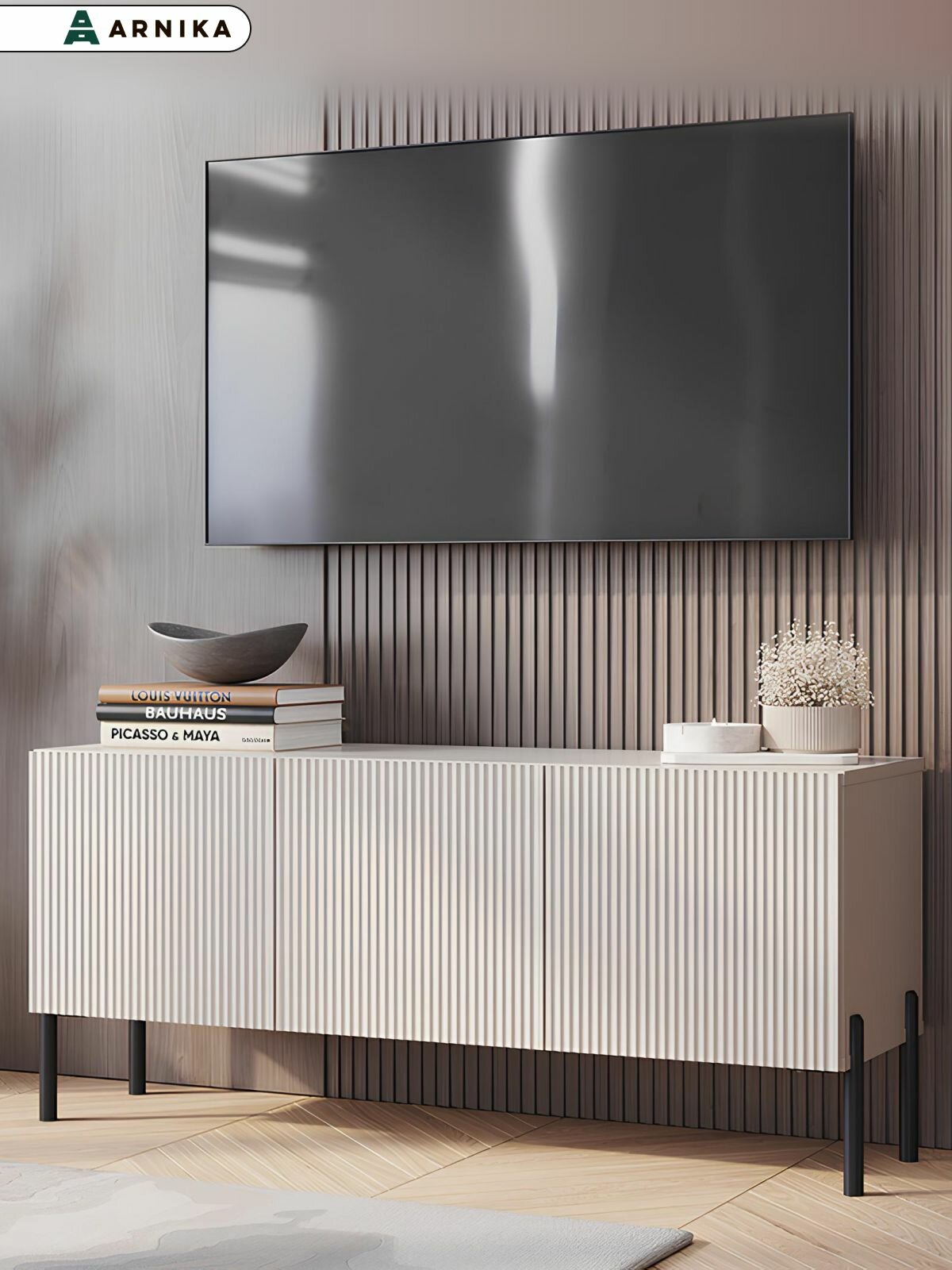 ARNIKA, Тумба под телевизор Пандора, 113,6х34,6х50см, кашемир