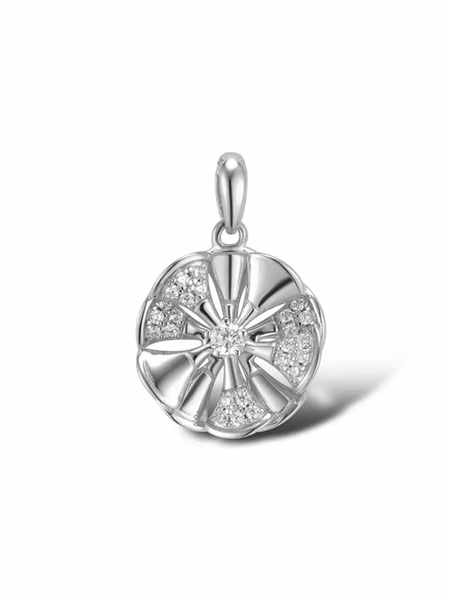 Подвеска, серебро, 925 проба, родирование, циркон
