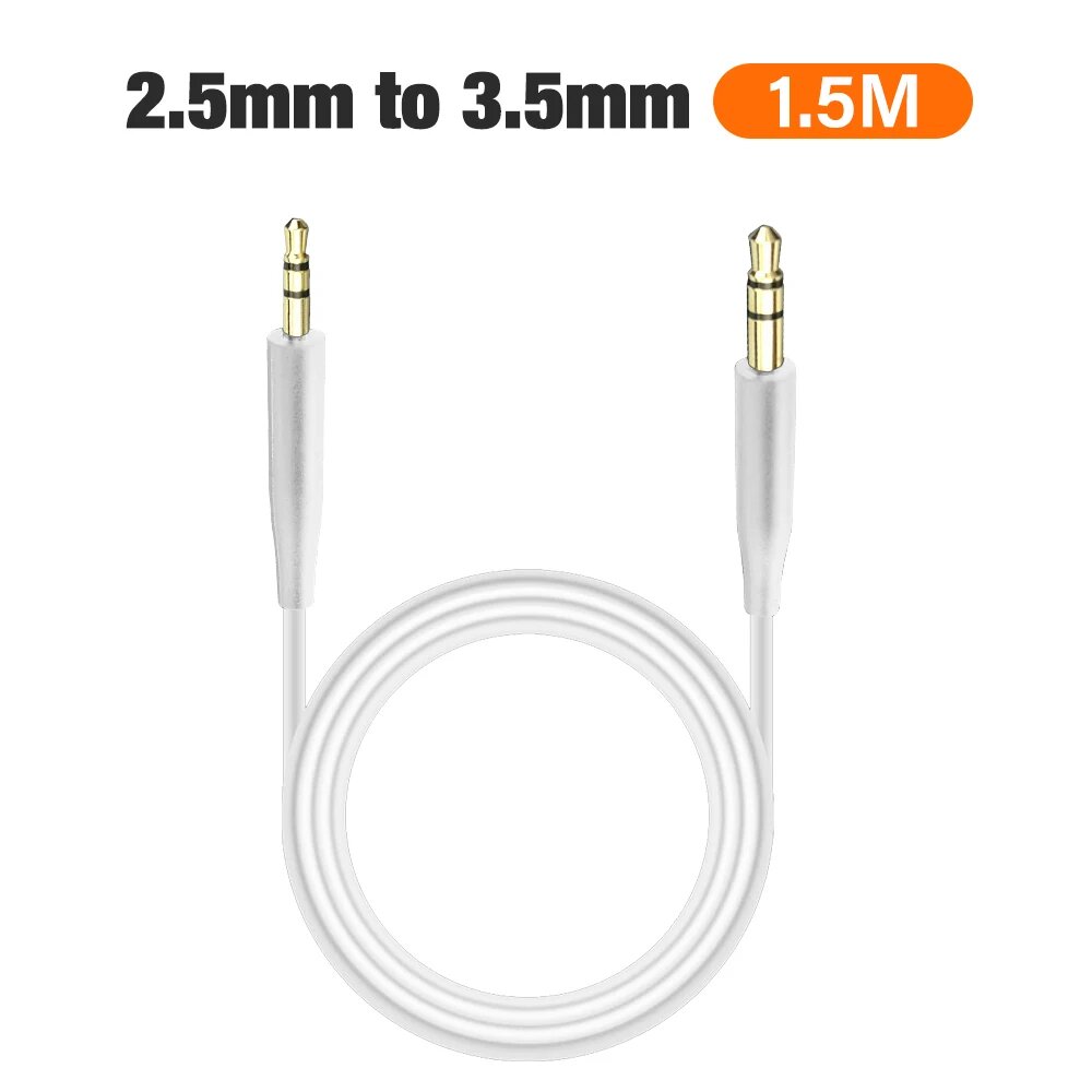 Аудиокабель 2.5 мм - 3.5 мм Nephy 1.5 м белый