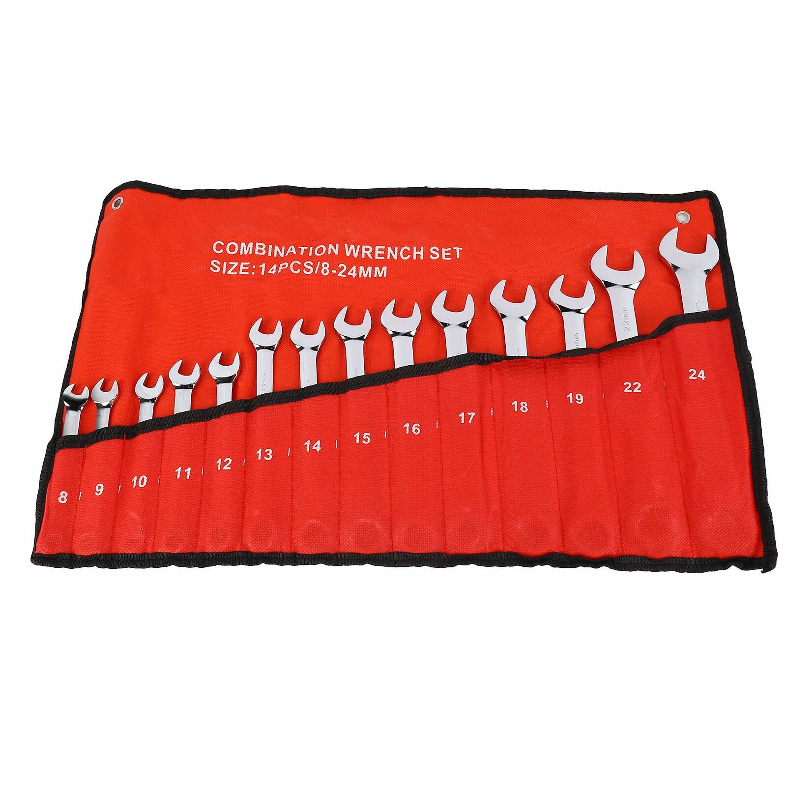 Набор гаечных ключей из стали сплава, зеркальная отделка, прочные ключи для ремонта и обслуживания, 14 шт