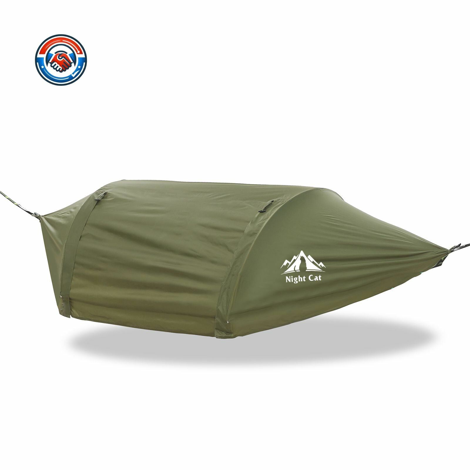 Гамак-тент 3 в 1 с москитной сеткой и тентом от дождя, лёгкий походный гамак для кемпинга, туризма и дачи, компактный, до 200 кг, зелёный