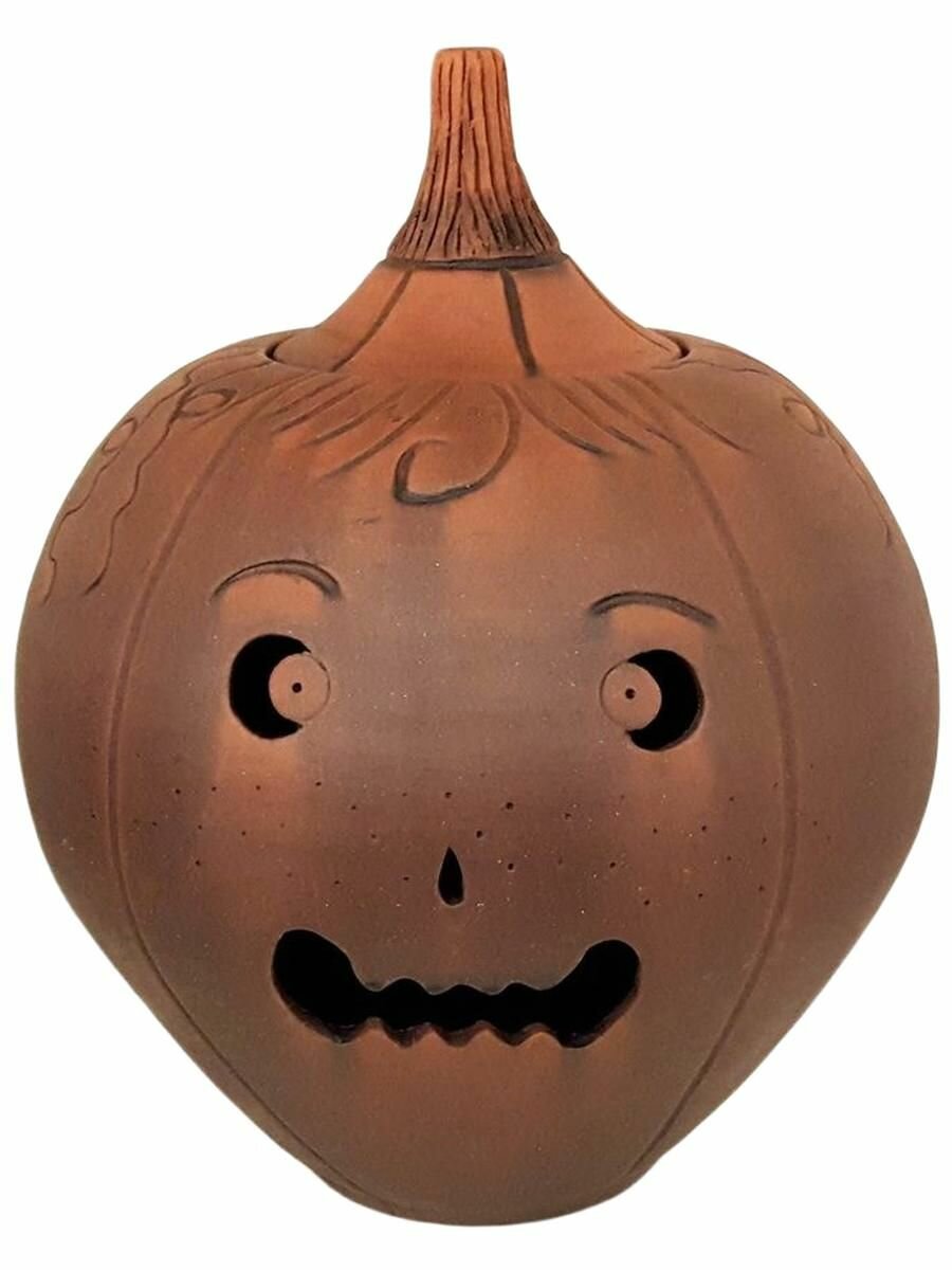 Емкость для лука, чеснока, Чесночница "Тыква" 5 л, глина, керамика, ручная работа