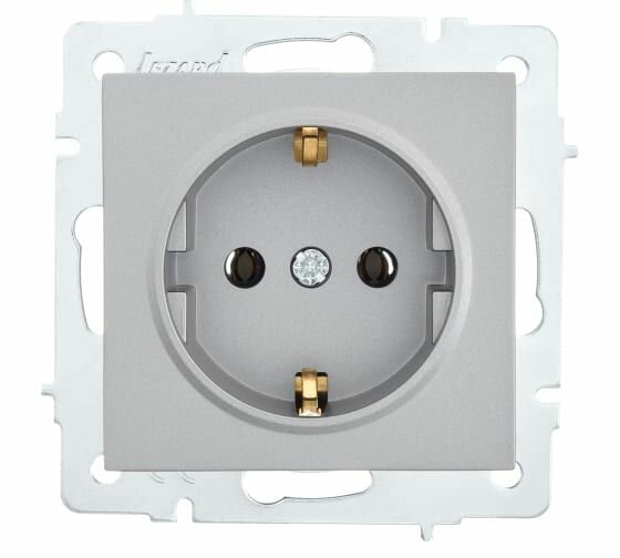 VESNA Розетка с/з ПБТ платина 742-3588-122В Lezard