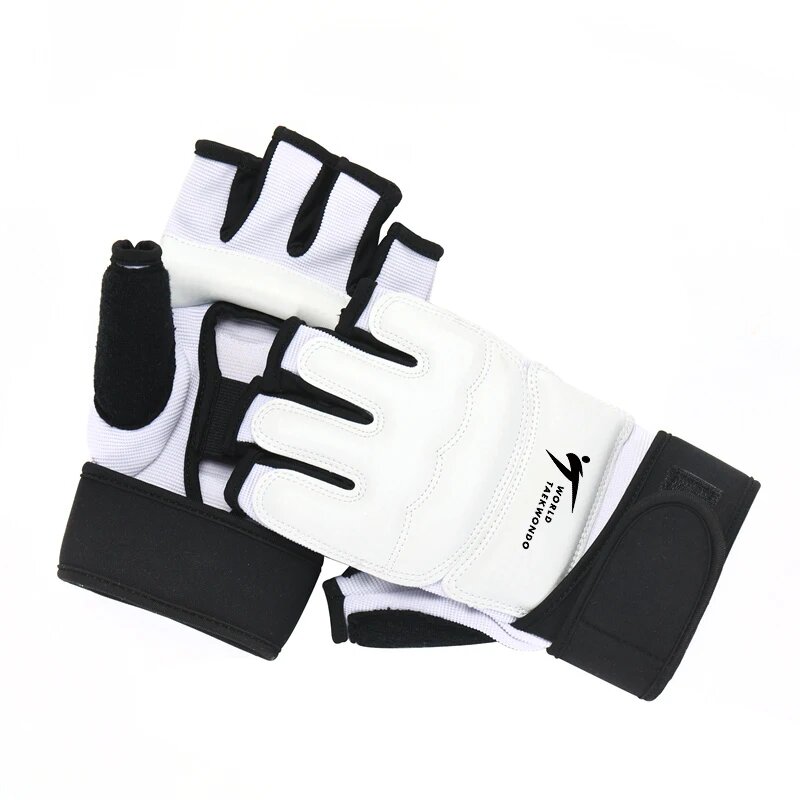 Перчатки для тхэквондо Diamond PU+Spandex белые Черный, М, Taekwondo Gloves