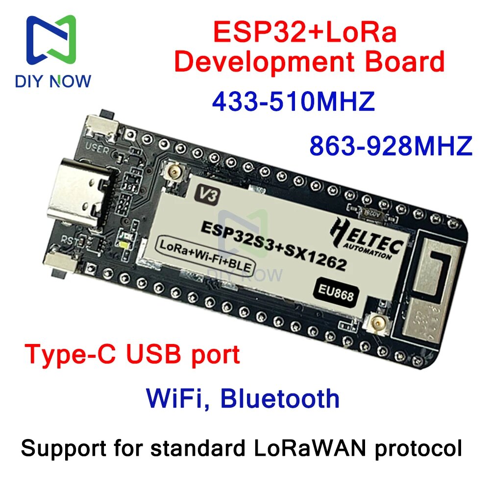 Плата разработки ESP ESP32 LoRa V3 433-510 МГц/863-928 МГц, беспроводной модуль Lite, совместимый с ESP32-S3 Node Type-C — фото 1