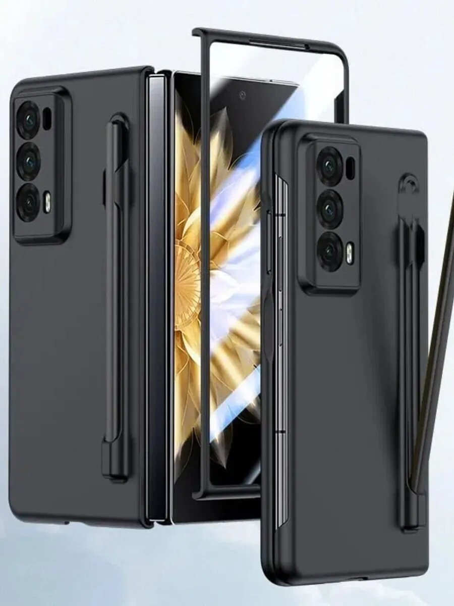 Совместимость с Honor Magic V2 2023 Чехол со стилусом, подставкой для пера, защитой от царапин, Ультратонкий корпус со встроенной защитной пленкой для экрана