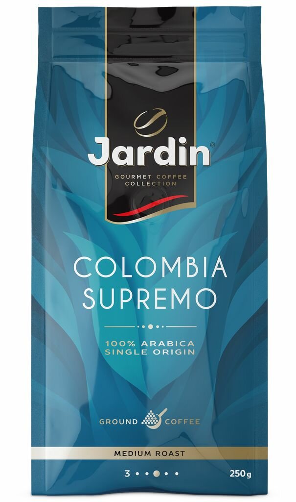 Кофе молотый JARDIN Colombia Supremo жареный, 250г x 5 упаковок