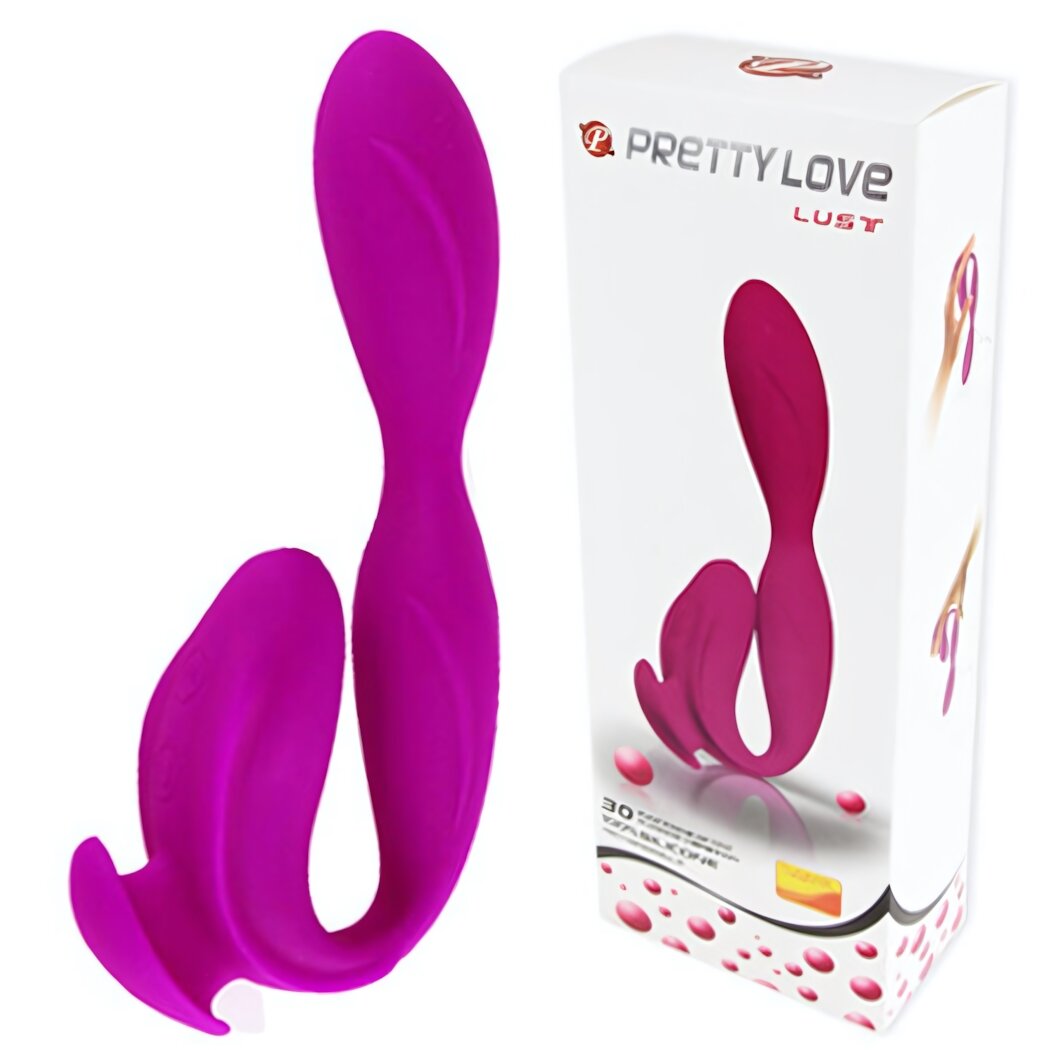 Вибромассажер с клиторальной стимуляцией Pretty Love Lust, 30 режимов, силикон, фиолетовый, 21 см