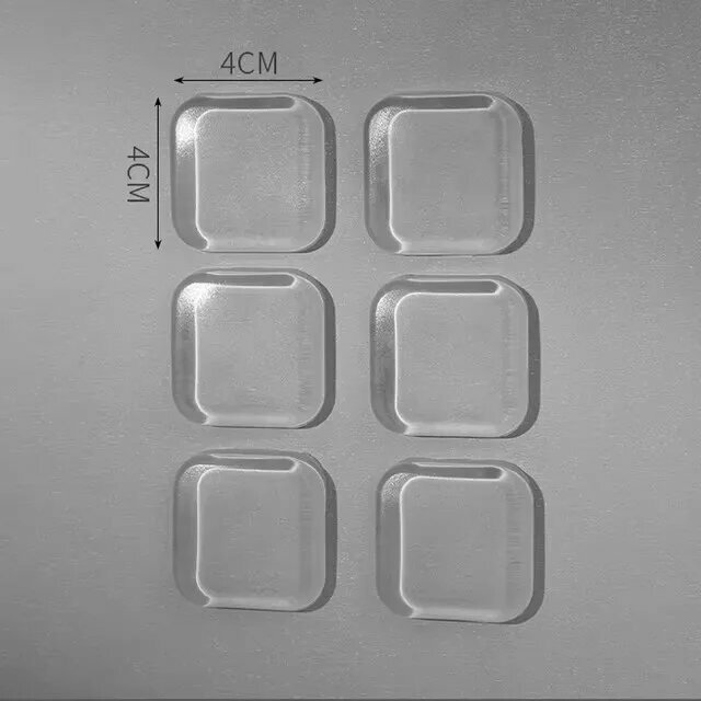 Силиконовые дверные стопоры Square, 12шт, прозрачные