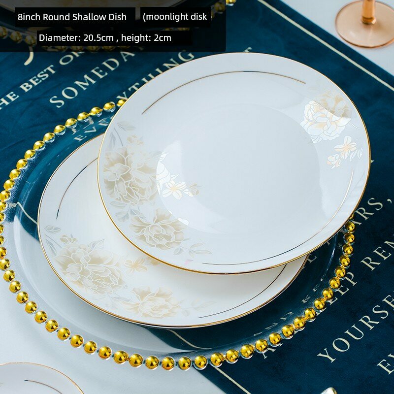 Набор посуды из Цзиндэчжэня: миска для риса, тарелка, суповая миска, новая китайская простая миска для лапши, набор