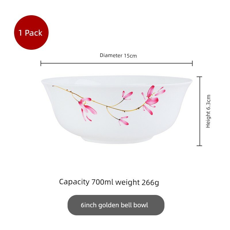 Чаша из костяного фарфора, миска для риса, одиночная обеденная чаша, керамическая миска для лапши, суповая миска,