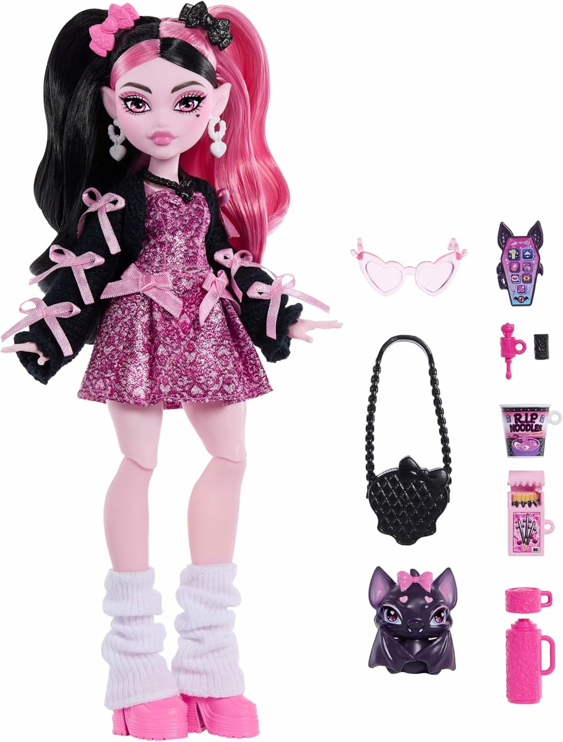 Кукла Mattel Monster High - Draculaura Дракулаура с питомцем Фабулус - Кукла с аксессуарами Монстр Хай JHK29