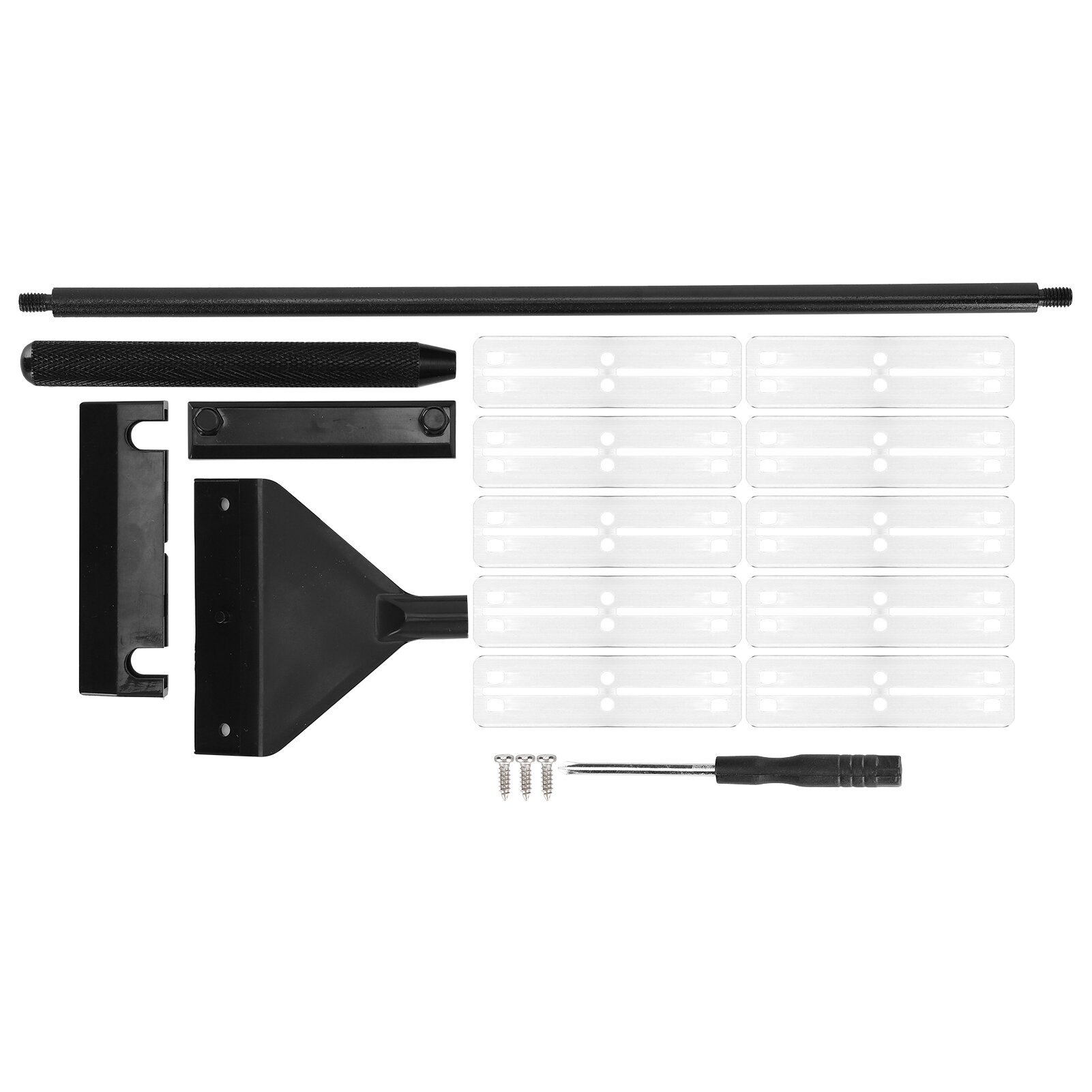 Aquarium Algae Scraper Aluminum Alloy Glass Fish Tank Cleaner with Detachable Pole40cm 10 Blades