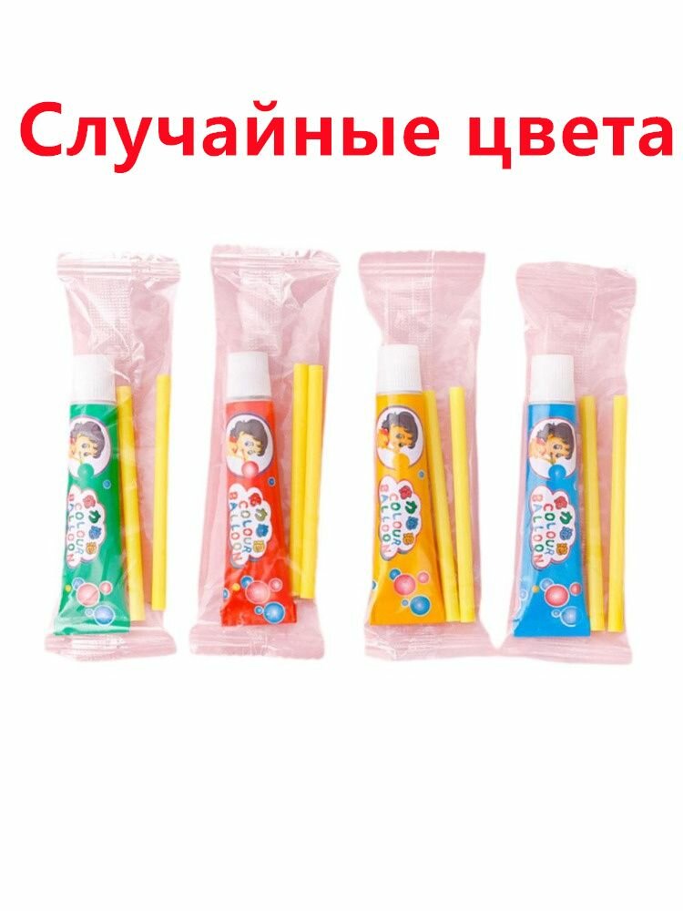 Нелопающиеся мыльные пузыри, гигантские, тюбиков по 7 гр,4 тюбика, 4 цвета: красный, синий, оранжевый, зеленый