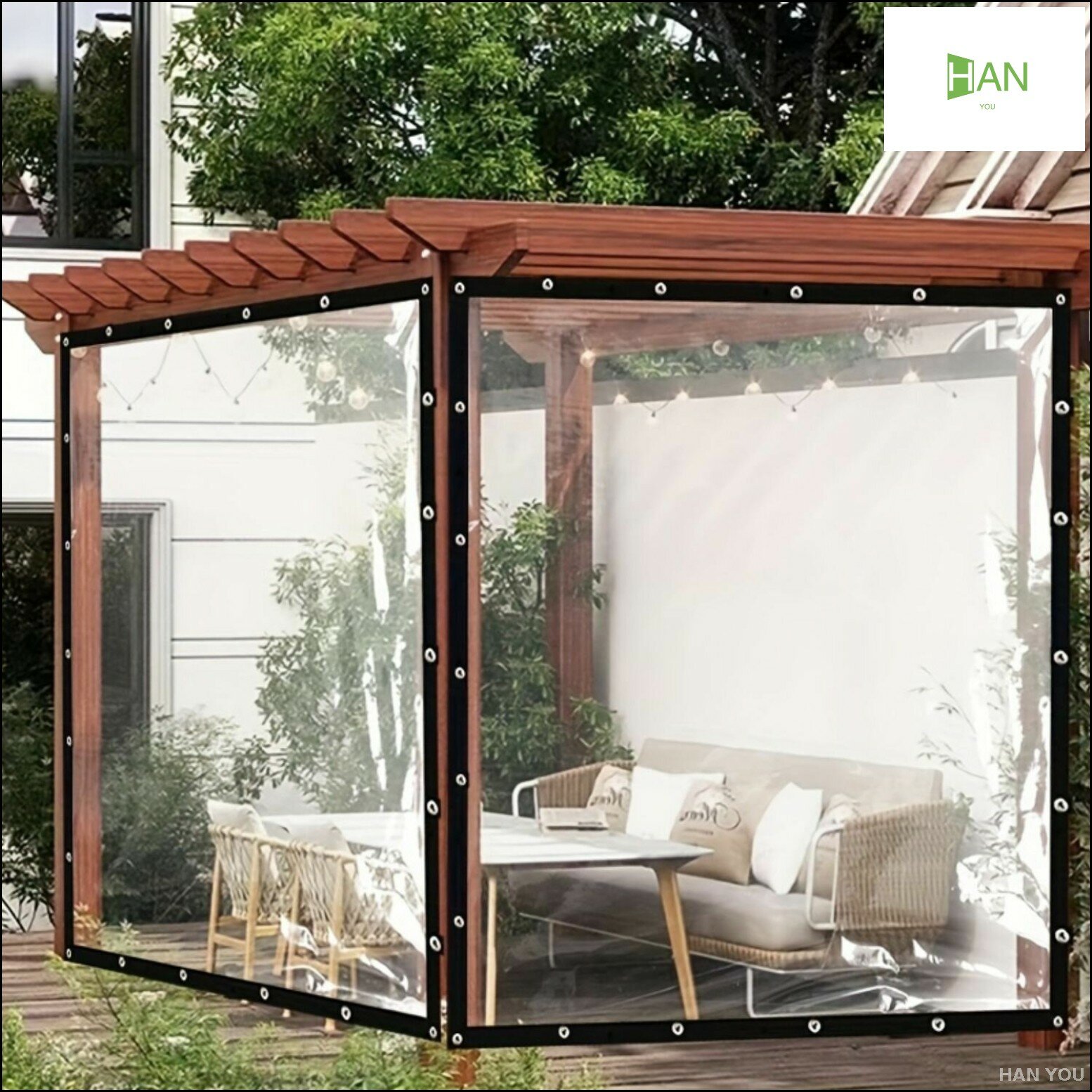 Утолщенная окантовка, перфорированная непромокаемая пластиковая ткань, балконные окна, защита от тепла и холода2×3 м