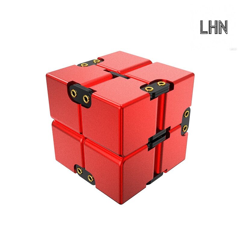 Игрушка-гироскоп "Бесконечный кубик Рубика", алюминиевый сплав, с заклепками, светящийся красным