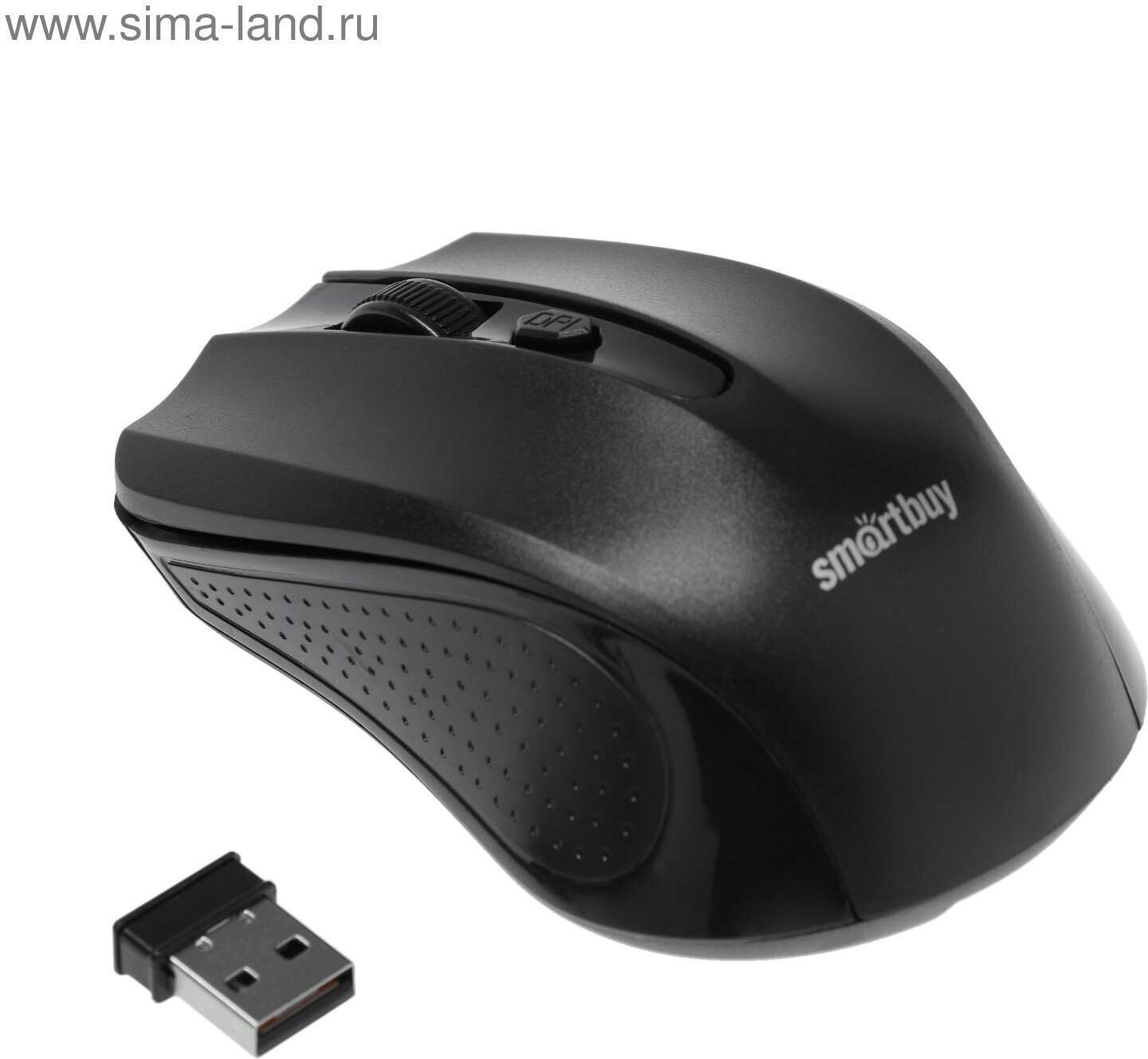 Мышь Smartbuy ONE 352, беспроводная, оптическая, 1600 dpi, 2xAAA (не в комплекте), чёрная