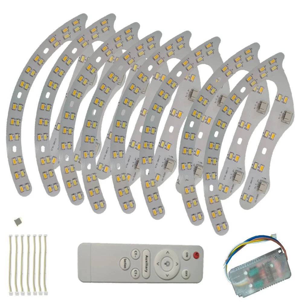 Светодиодный модуль для потолочных светильников с затемнением, 220 В, сменная светодиодная панель, 64 Вт, 96 Вт, энергосберегающий модуль, лампа для потолочных вентиляторных ламп