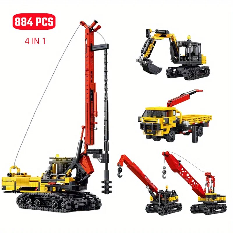 Конструктор SEMBO 4в1 Экскаватор 884pcs no box