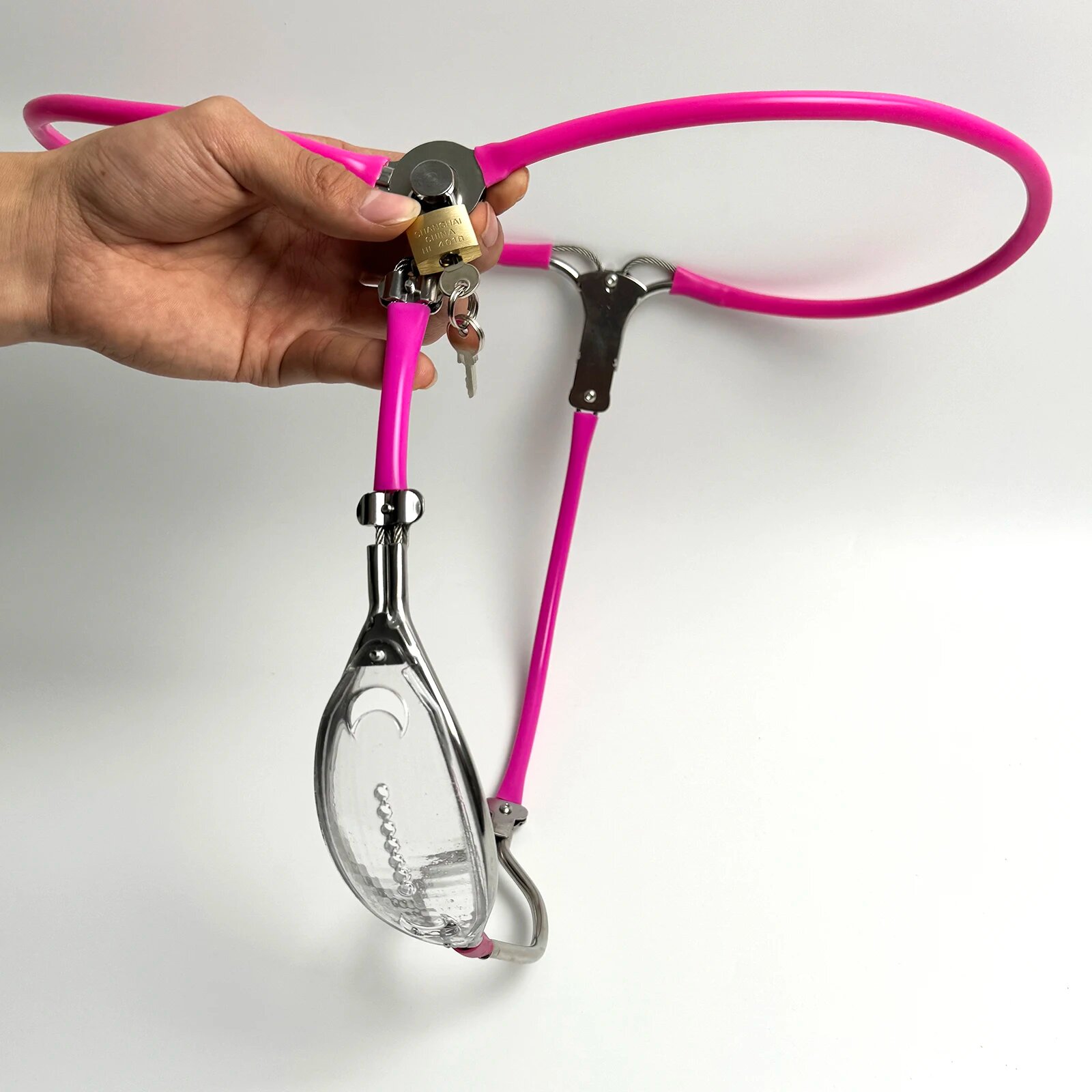 LILUPLAY прозрачный женский пояс верности, легкие трусики, черный пояс верности Pink60-90cm