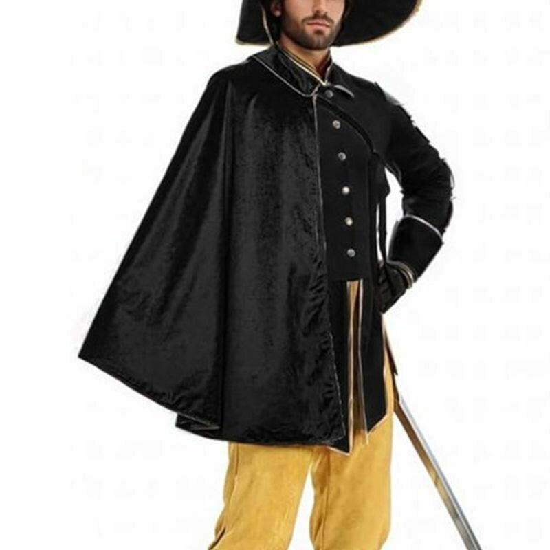 Плащ на Хэллоуин, Рыцарский плащ, Однослойная одежда для двоих-Черный-100 см