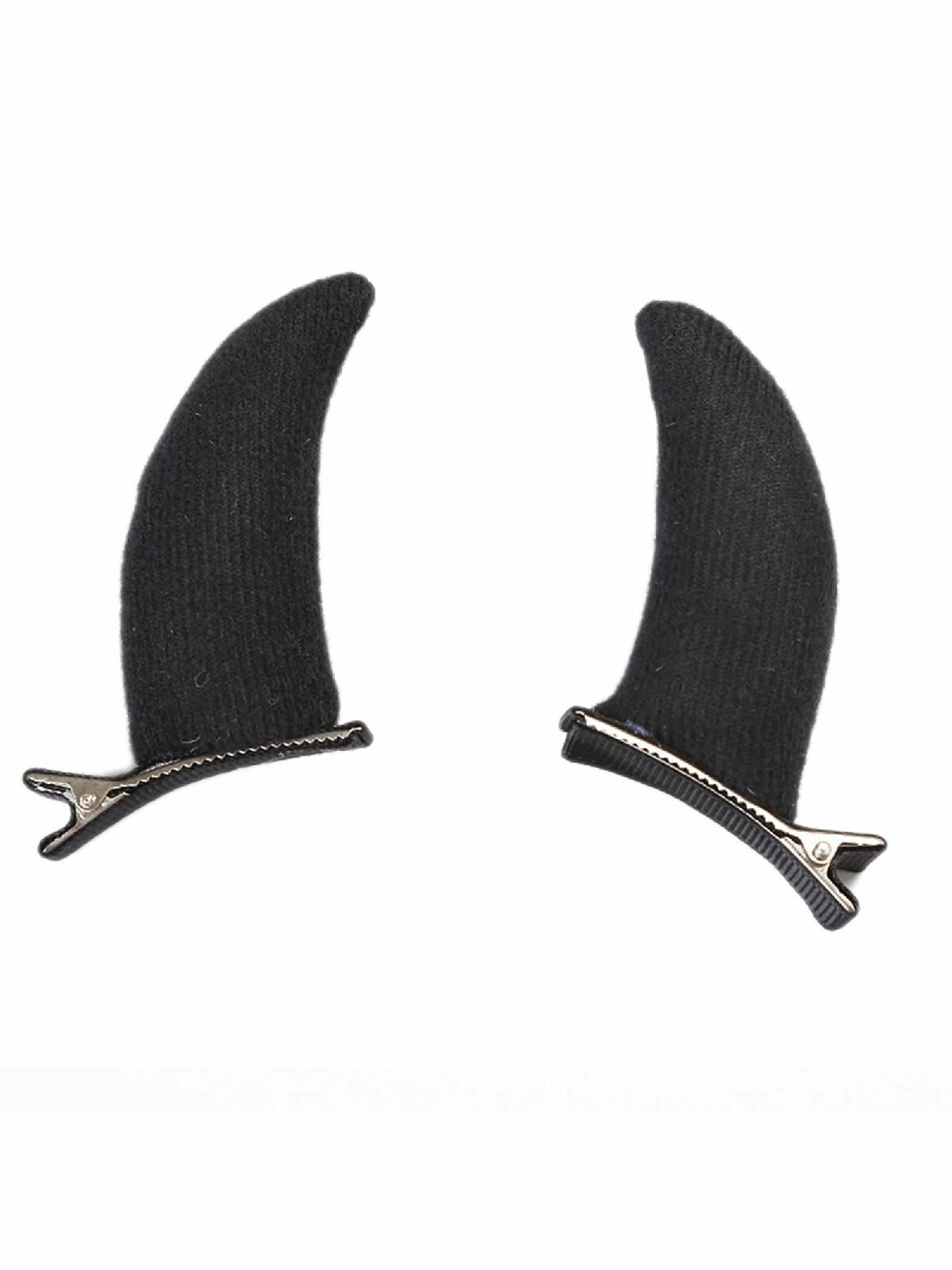 Рожки для волос в форме бычьих рогов, Черный